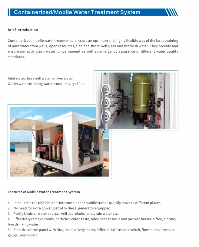 20ft And 40ft Containerized Mobile Trailer Water Treatment System With ...