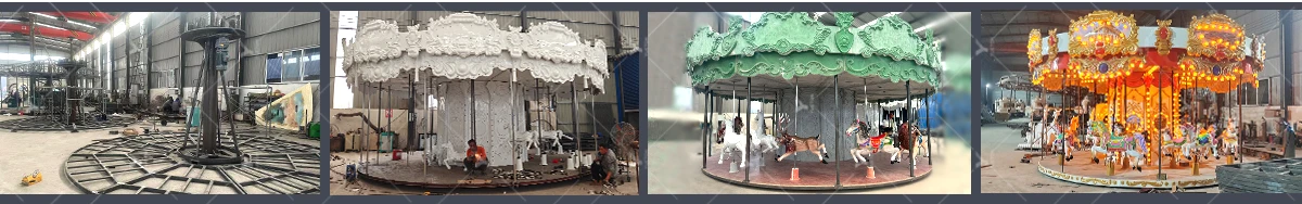 Luxury Lavender Carousel Kiddie Ride Game Machine Commercial Merry Go ...