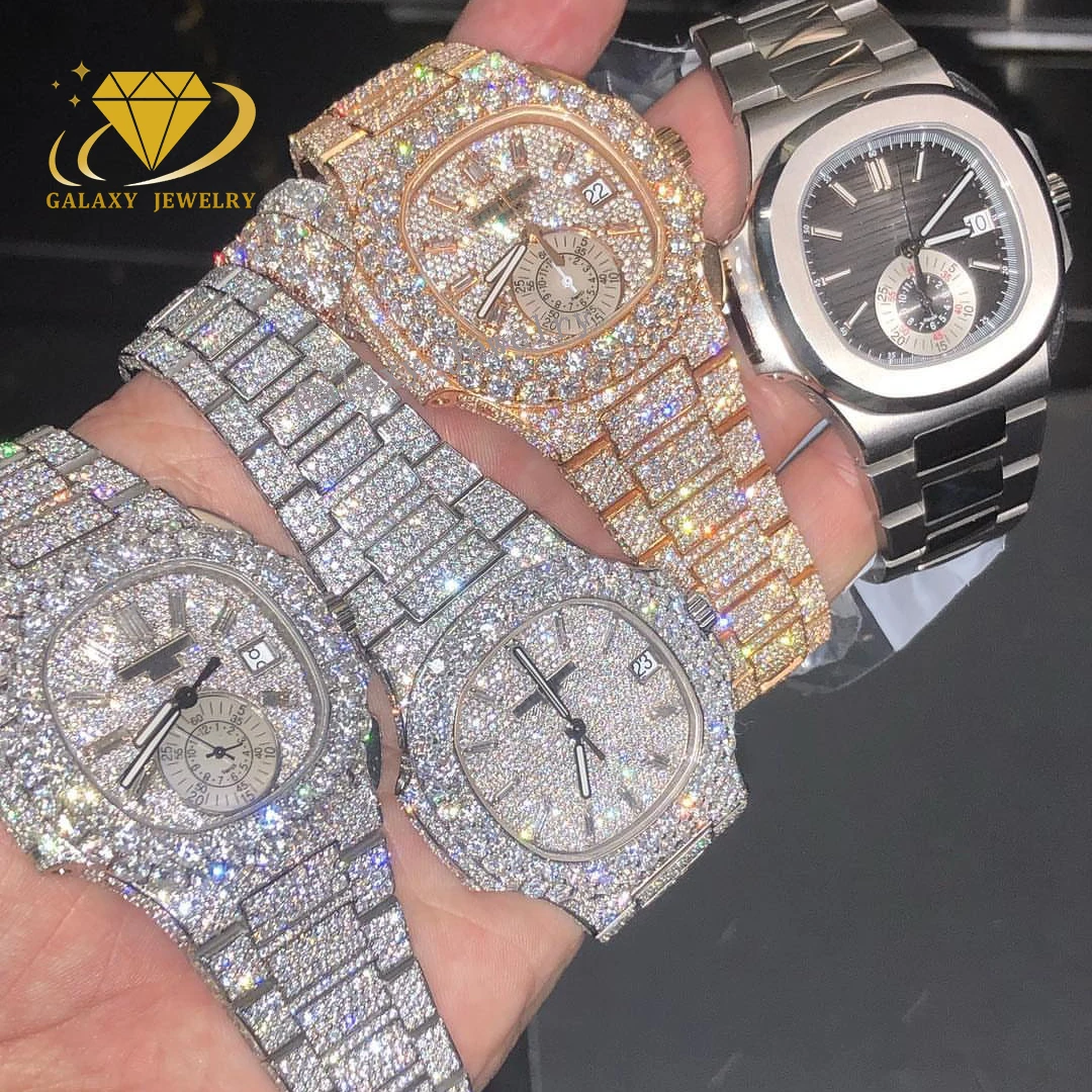 Luxury Iced Out Diamond Wrist Watch with VVS Moissanite