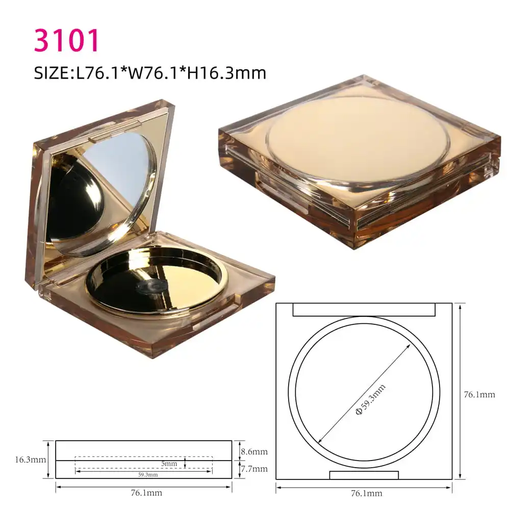 OMI Custom Square Compact Power Case Recycled Materials Stamping ...