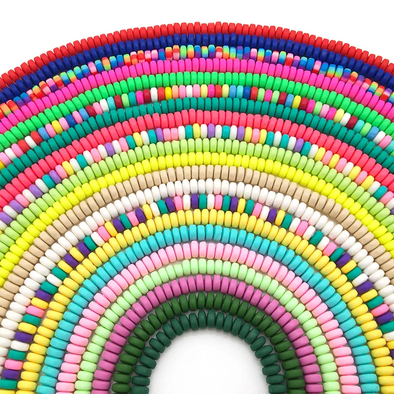 Wholesale Colorful Round Flat Clay Beads Handmade Polymer Heishi Spacer ...