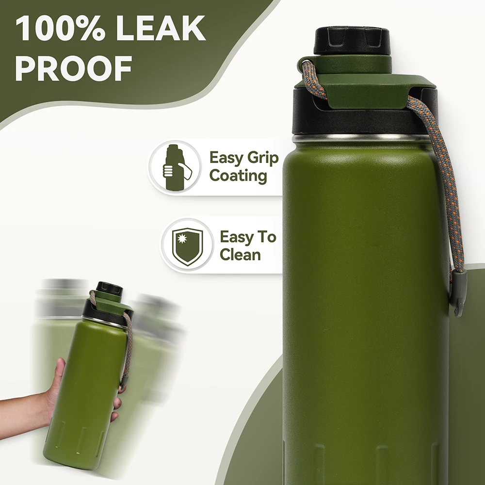 Double-Layer Stainless Steel Outdoor Sports Kettle 500ml-710ml Insulated Cold Water Cup Students ...