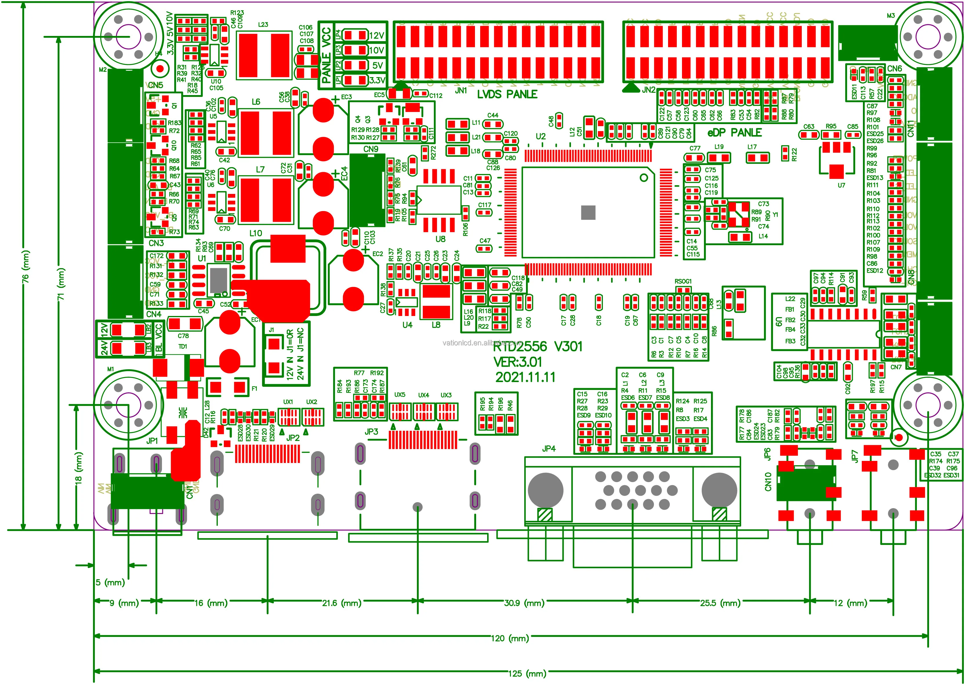 RTD2556 HDMI-DP-VGA Controller Board, 1920x1200 Resolution, Wide ...