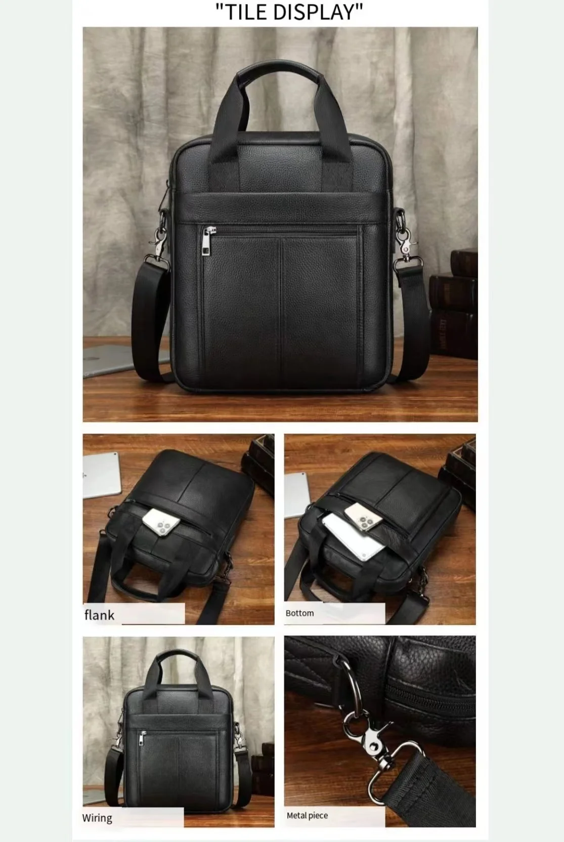 Men's Leather Business Portable Tablet Crossbody Bag - Buy Men's ...