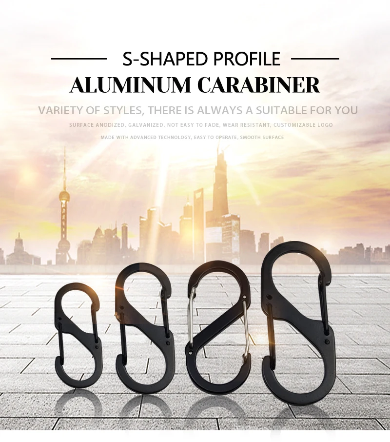 Custom Wholesale Mini Carabiner Galvanized Aluminum Auto Locking ...