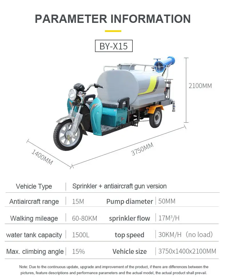 Baiyi Electric Sprinkler Tricycle - Efficient Watering