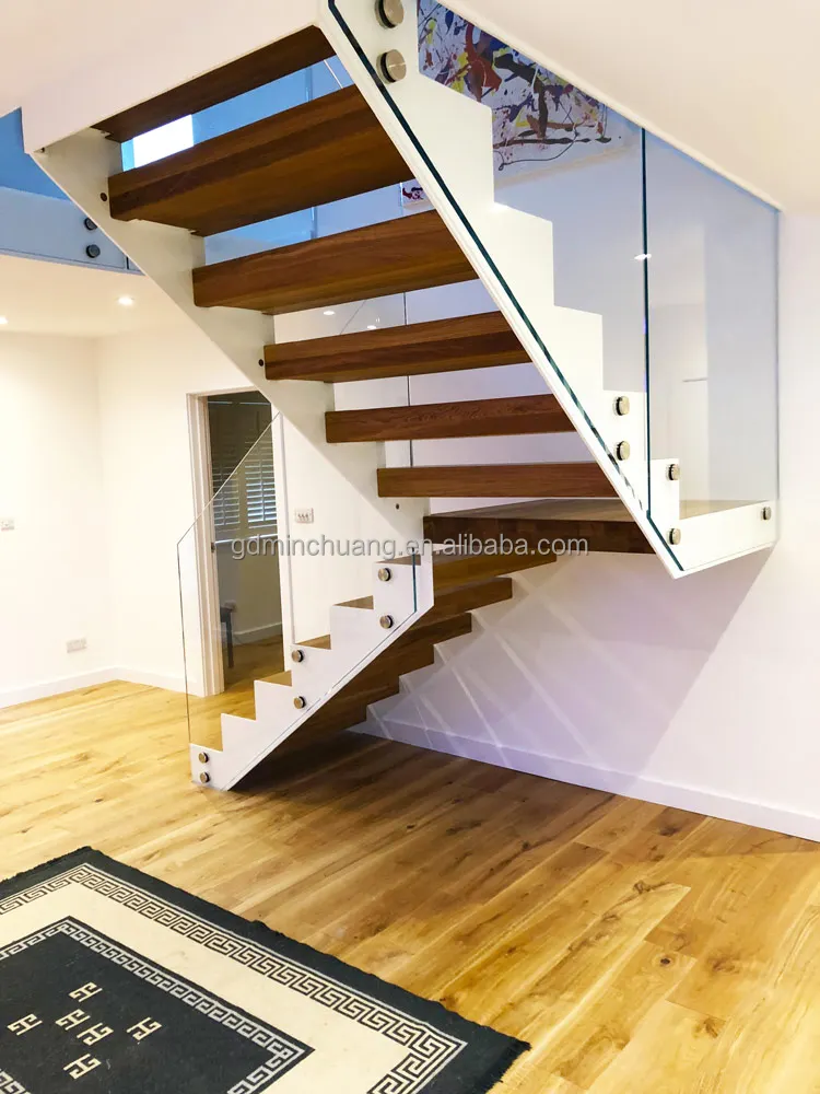 Mono Stringer Stairs Floating Straight Stairs Middle Stringer Staircase ...