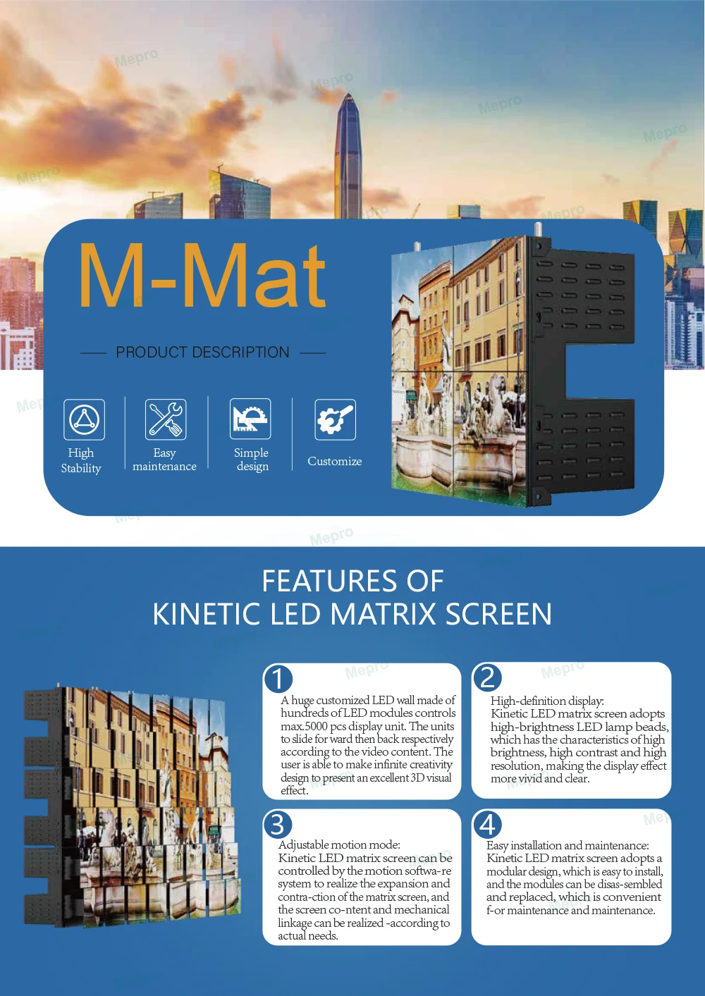 Advanced COB LED Matrix Screen with Kinetic Wave Effects