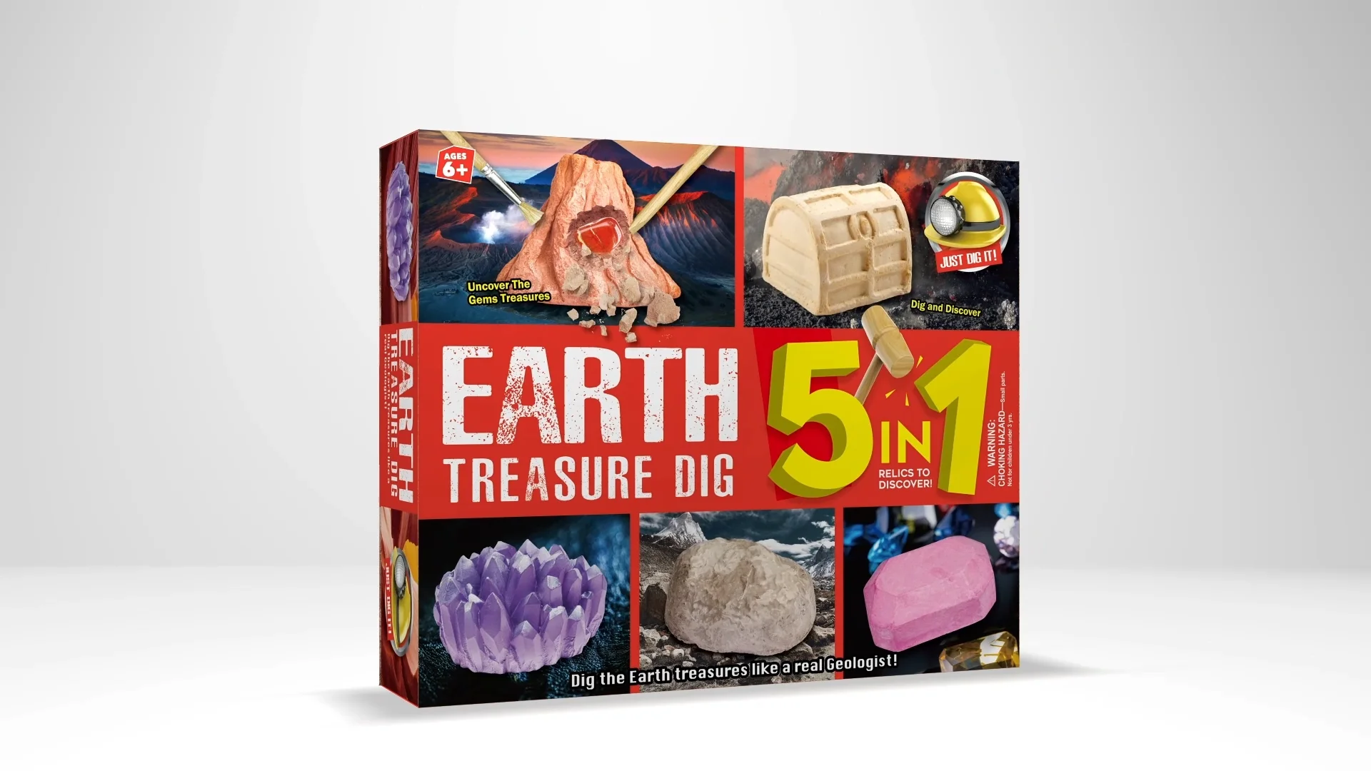 5 In 1 Earth Treasure Volcano Dig Kit Like A Real Geologist Educational ...