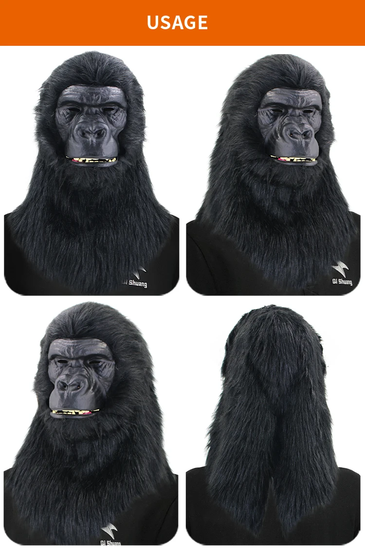 Custom Wholesale Mouth Open Plush Halloween Funny Orangutan Mask ...