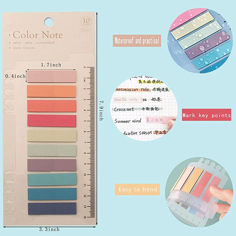 Customizable Waterproof Sticky Note Tabs - Perfect for Dividers