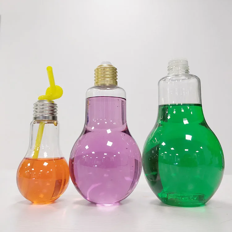 NH H Light Bulb Shaped Bottles - Perfect for Juices & Drinks