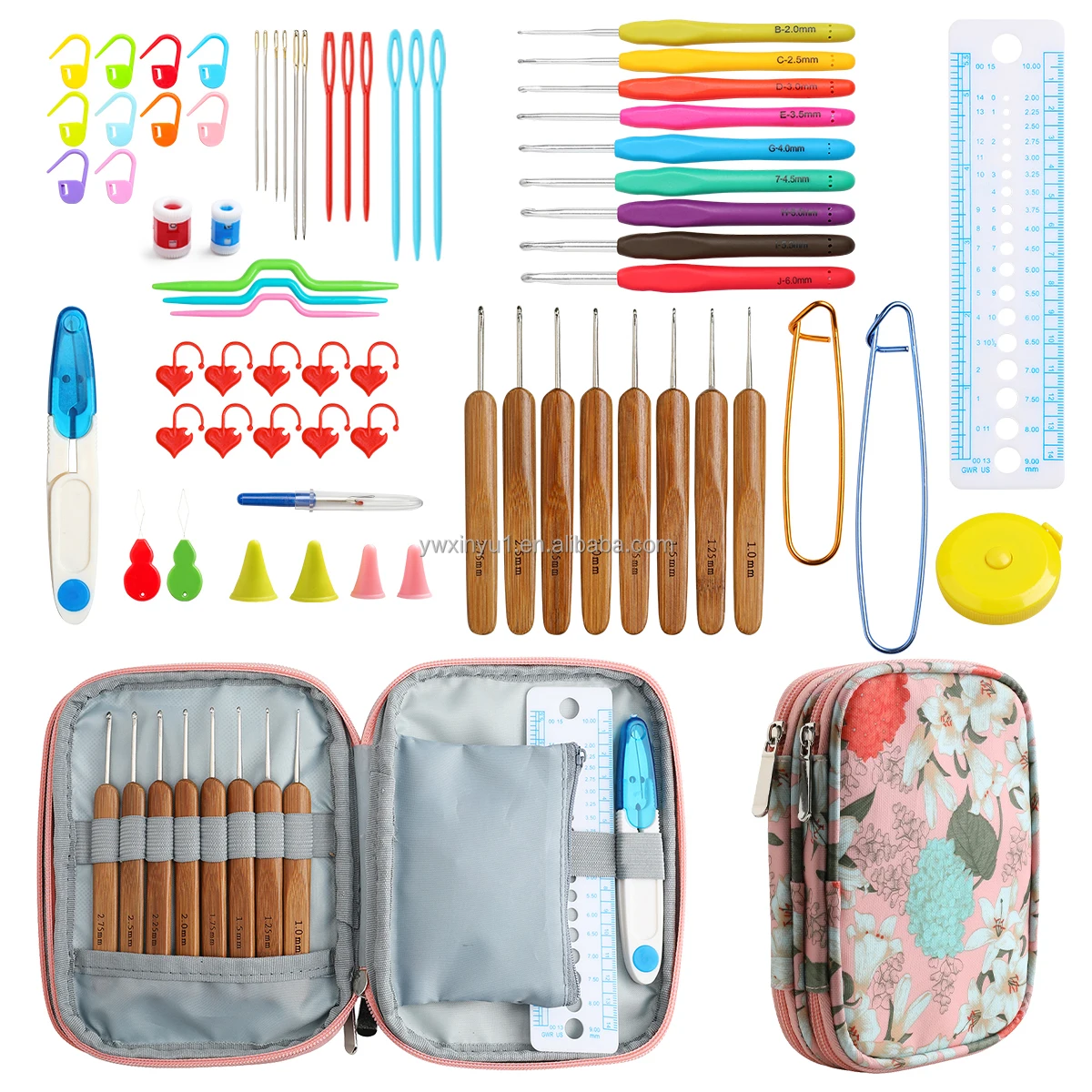 100pcs Diy Aluminum Crochet Kit High Quality Crochet Hook Set Needles ...