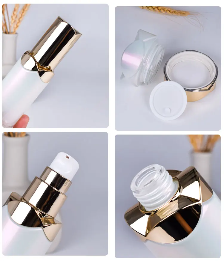Luxury Skincare 120ml 100ml 40ml 30ml Cream Jar 50g Colored Cosmetic Glass Dropper Bottle With ...