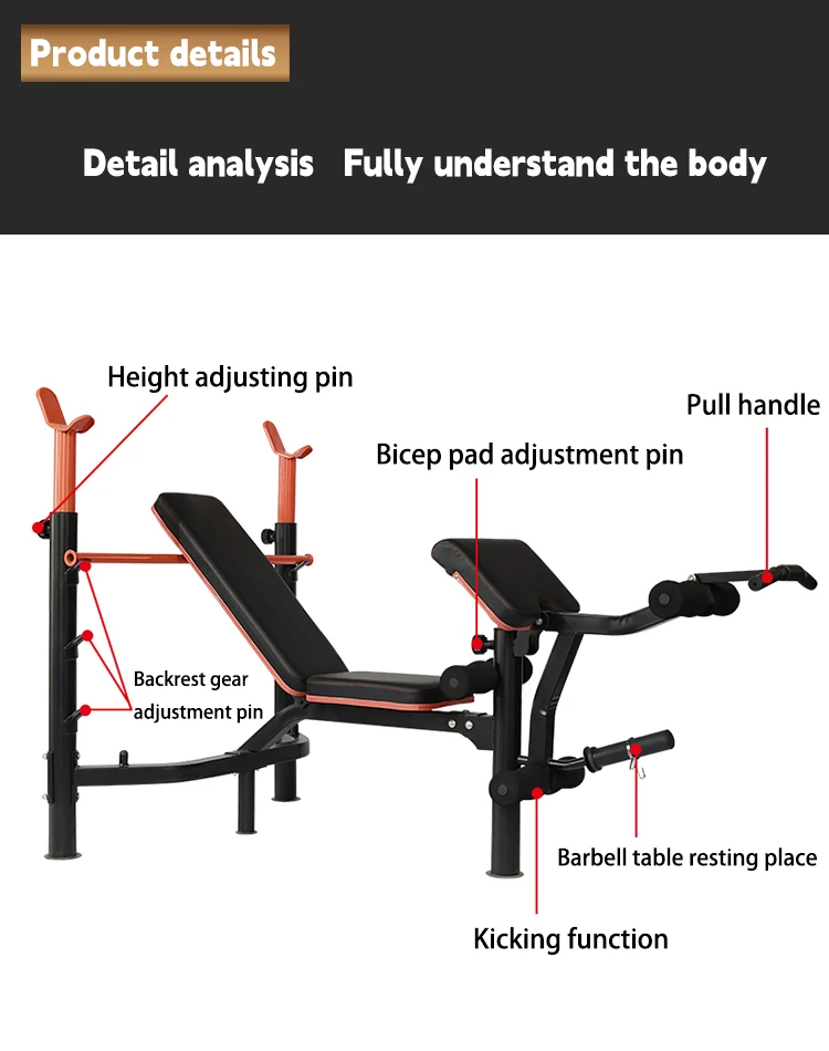 Multi-functional Weightlifting Bed Barbell Frame Bench Press Frame ...