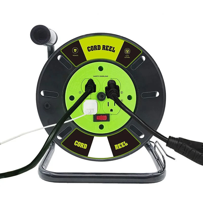 Handle Rewind Heavy Duty Retractable Extension Power Cord Reel with ...