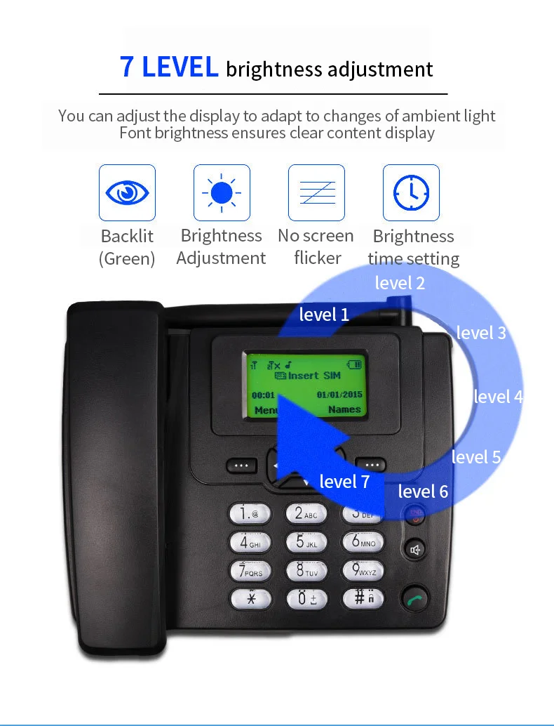 Landline Phone with 1 SIM Card Slot - Etross Home 2G GSM