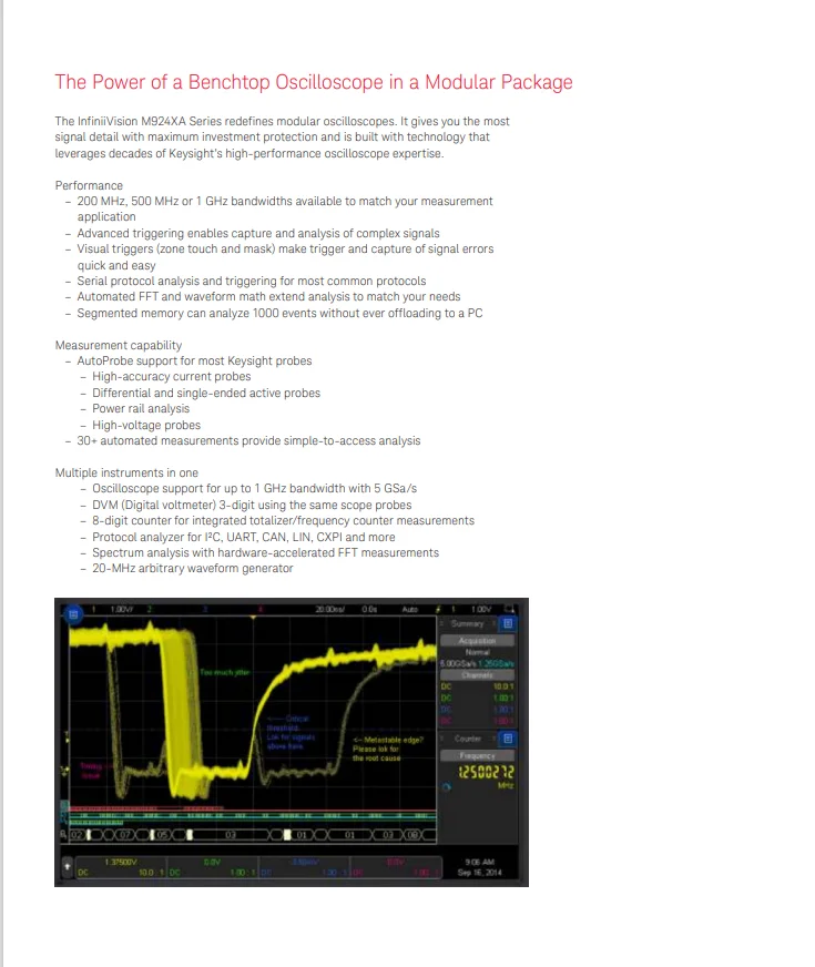 Keysight M9241a 200 Mhz Detection Analysis Pxie Modular Oscilloscopes ...