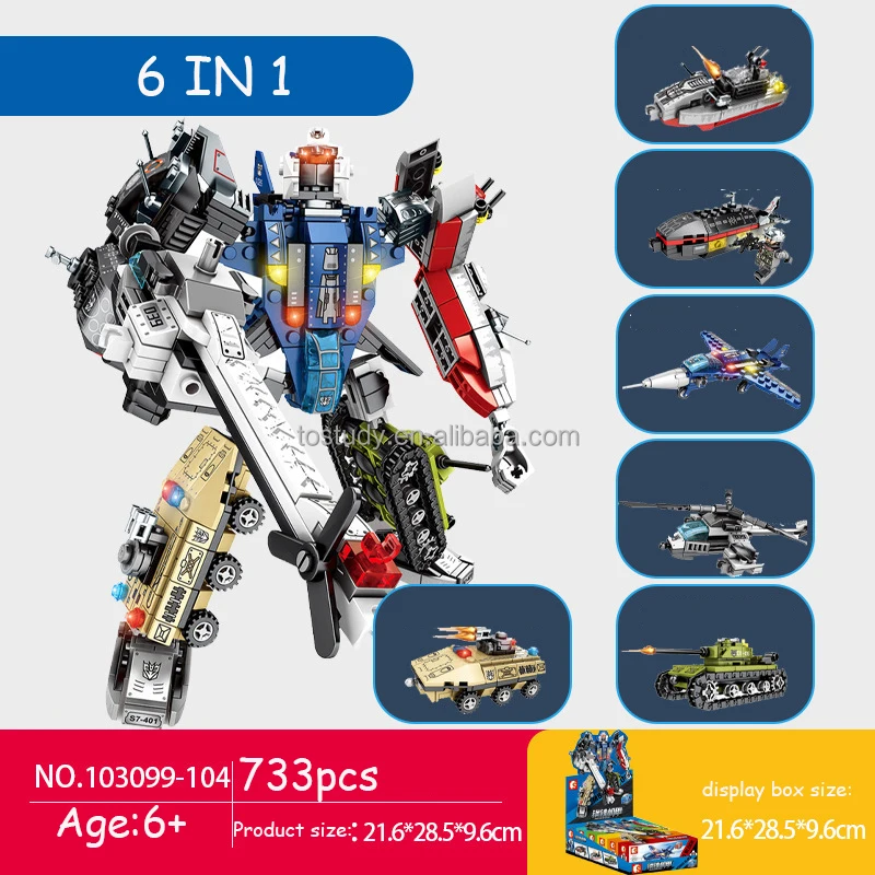 Sembo Building Blocks Steel Mecha Deformation Transforming Robot 4 In 1 ...