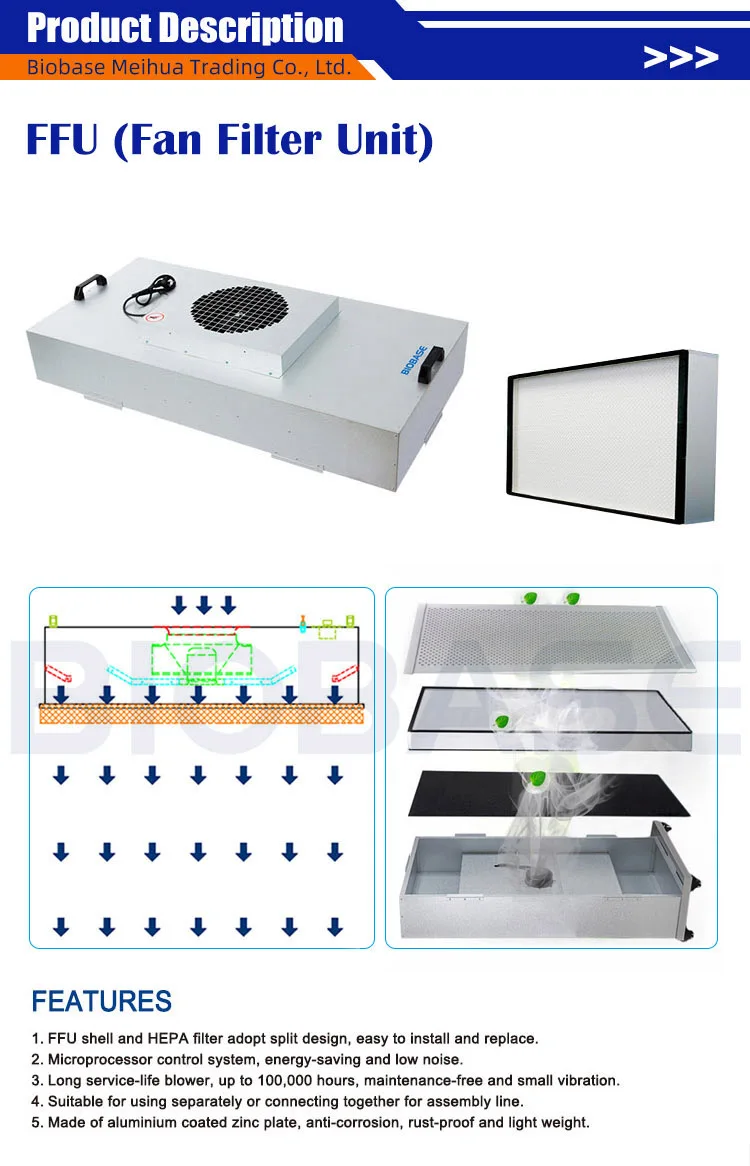 Biobase China Fan Filter Unit Hood With New Hepa Filter Efficiency ...
