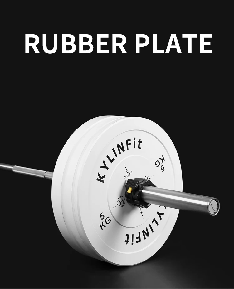 Rising Fitness High Quality Customizable White Rubber Barbell Weight ...