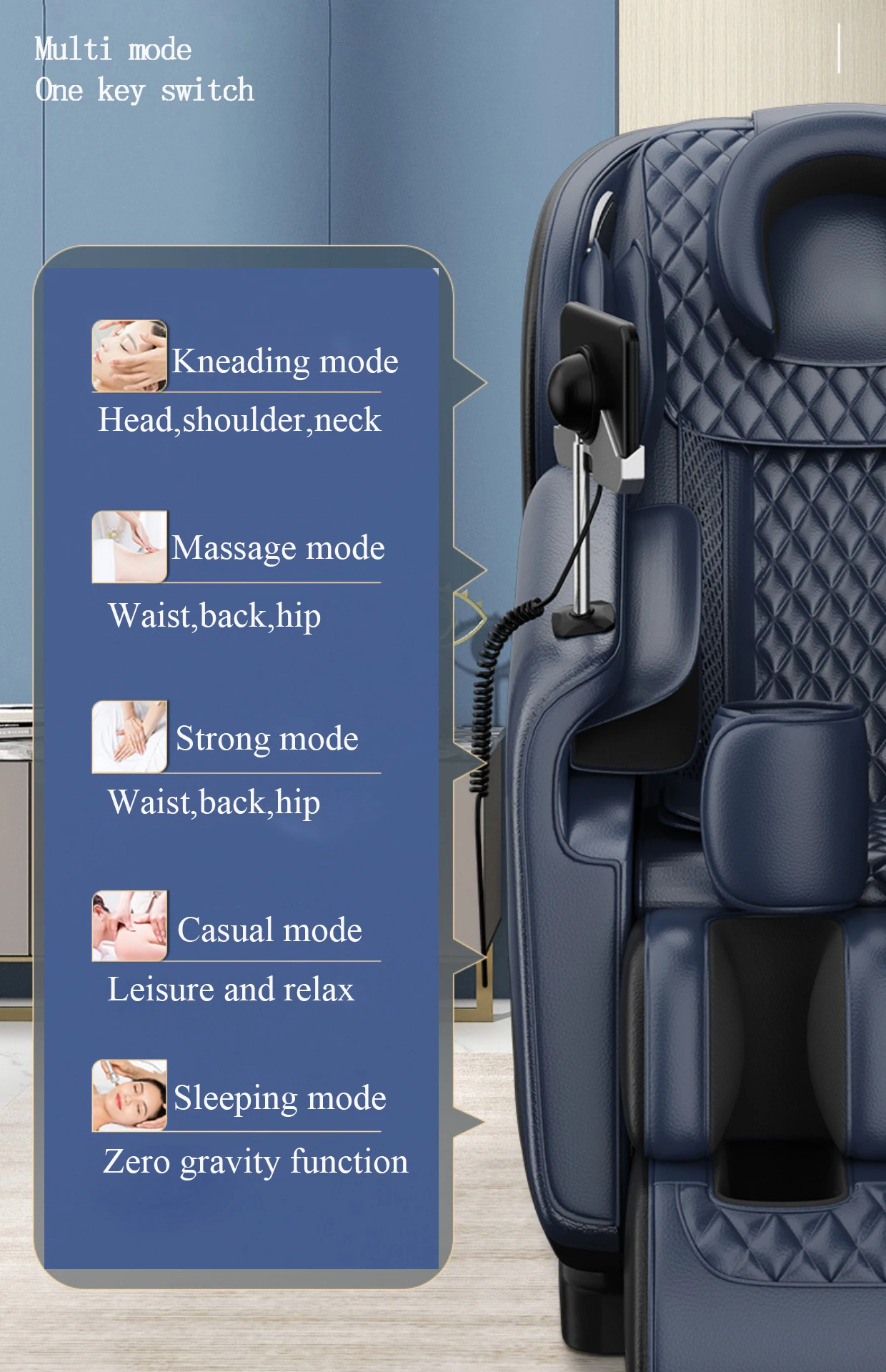 Luxury Modern High Quality Ergonomic Massage Chair Pu Leather Recliner ...