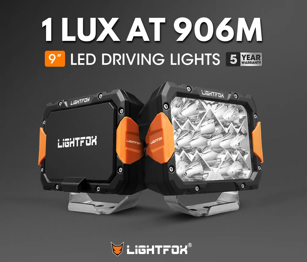 LIGHTFOX 9 Inch LED Offroad Driving Light - Waterproof & Durable, OEM