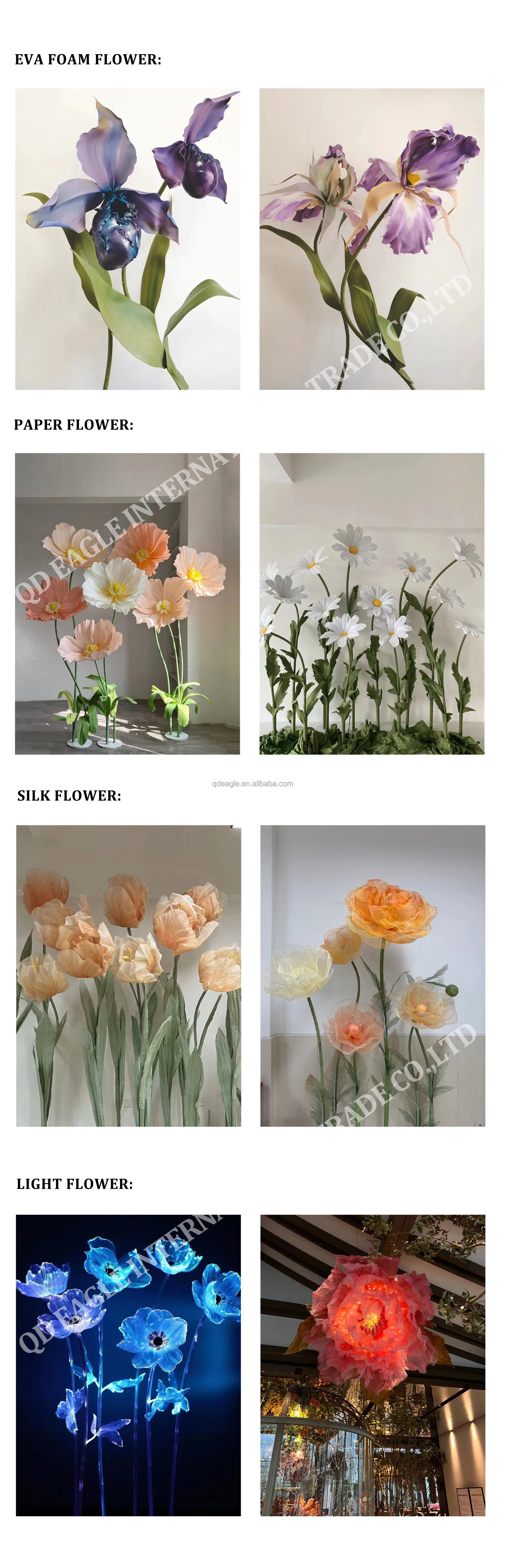 Hand Made Custom Giant Flower EVA Rose Window Display Weeding Supply ...