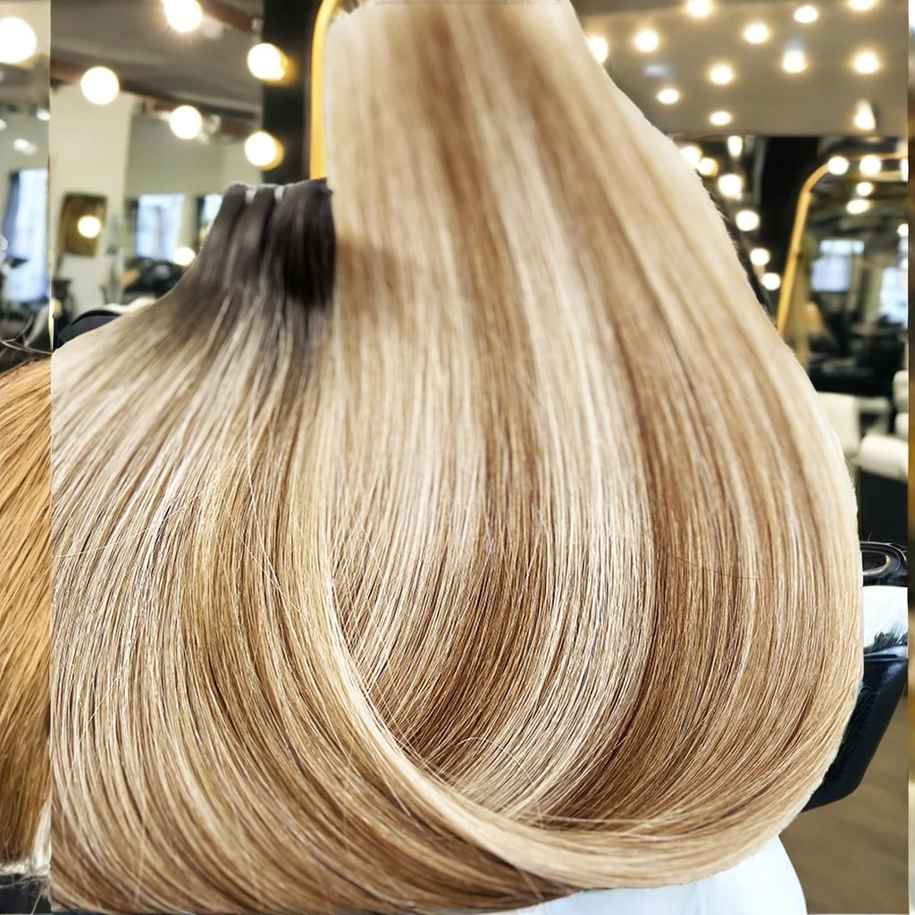 For Genius Weft Super Double Drawn 50g Raw Russian Remy Hair Extensions ...
