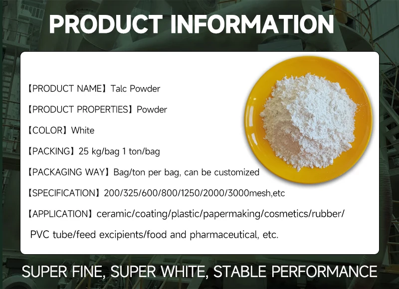 Factory Price Pure White Talcum Powder Fine 325-1250 Mesh Bulk Talc ...