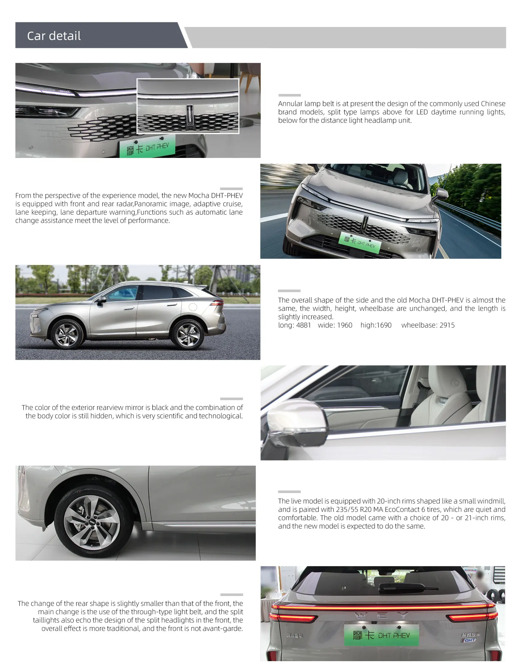 Gwm Wey Mocha Dht Phev 1.5t Car Hot Sale Hybrid Electric Car Medium-sized Suv Wey Moka Family ...