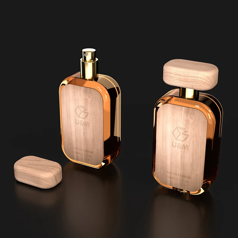 Luxury Simple Natural Wood Style 100 Ml Empty Perfume Glass Bottle ...
