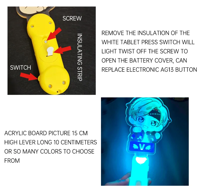 Custom Acrylic Kpop LED Light Stick - Sustainable Party Favor