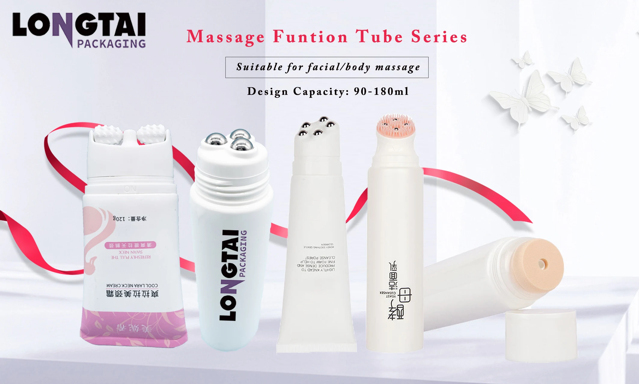 High-end Metal Massage Applicator Plastic Packaging Tube For Eye Cream ...