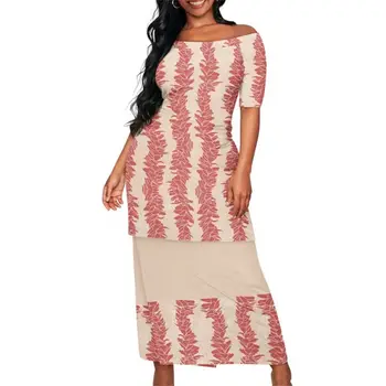 Polynesian Tribal Fiji Print Custom Ladies Elegant Plus Size Women's Sets Dress Asia & Pacific ...