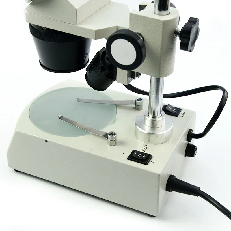 20x 40x Binocular Stereo Microscope W/ Top Bottom Led Lights For Pcb ...