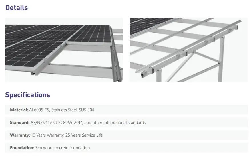 Kseng Residential Solar Carport Kit Aluminum Waterproof Solar Parking ...