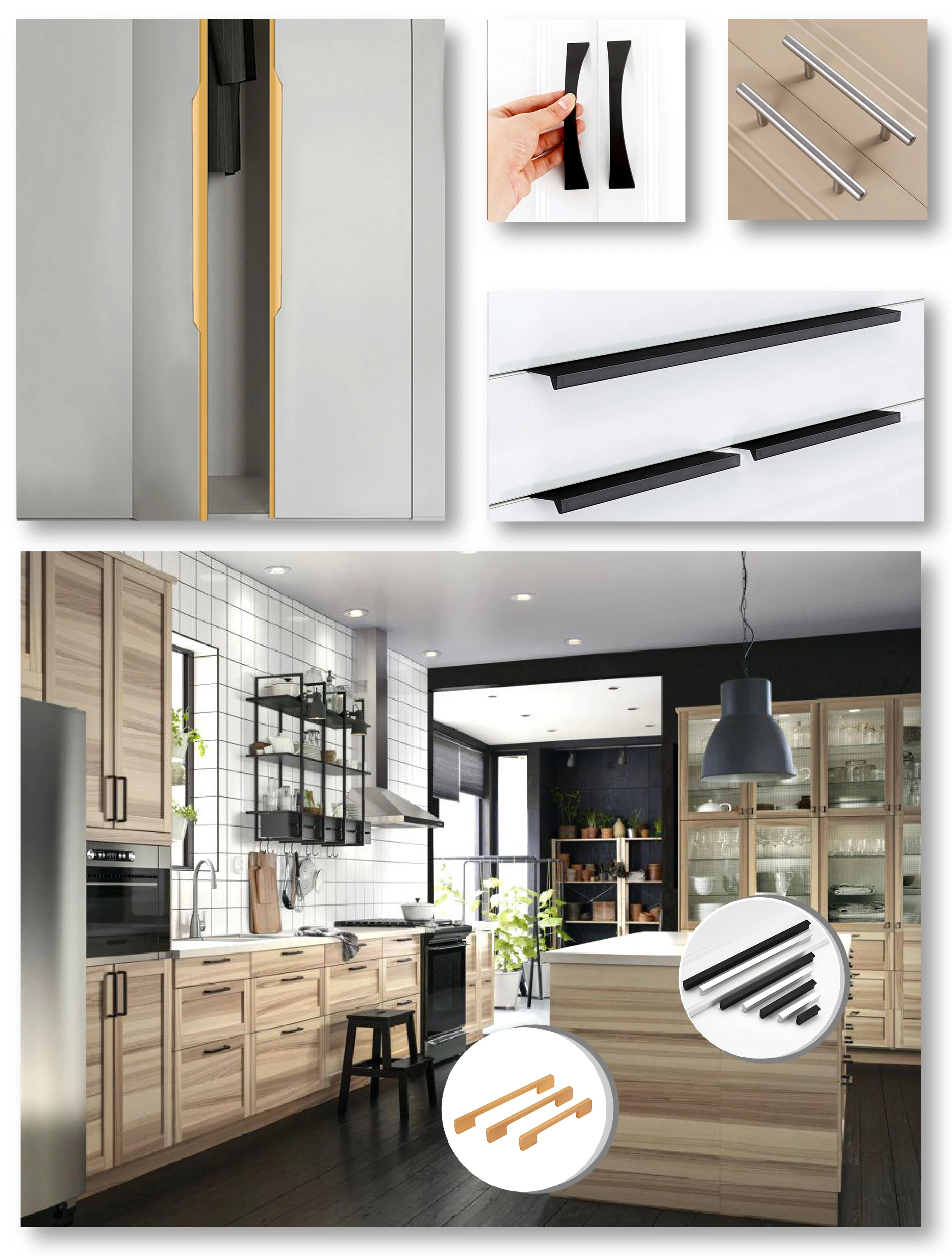 Extrusion Aluminum Profile Furniture Drawer Handles Concealed Edge ...