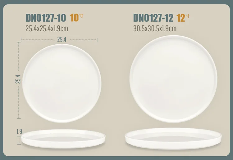 White Black Dishwasher Safe Heavy Duty Round Plates 9 Inch Melamine ...