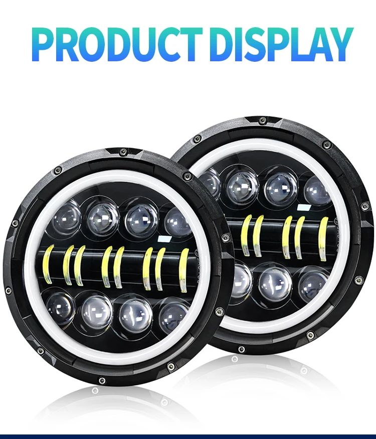 Angel Eye Dual Color Spotlight Projector 80w Drl 7 Inch Lamp Fog ...