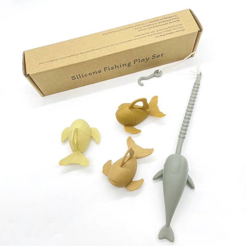 New 2024 Bath Time Silicone Fishing Game,Custom Silicone Water Toy ...