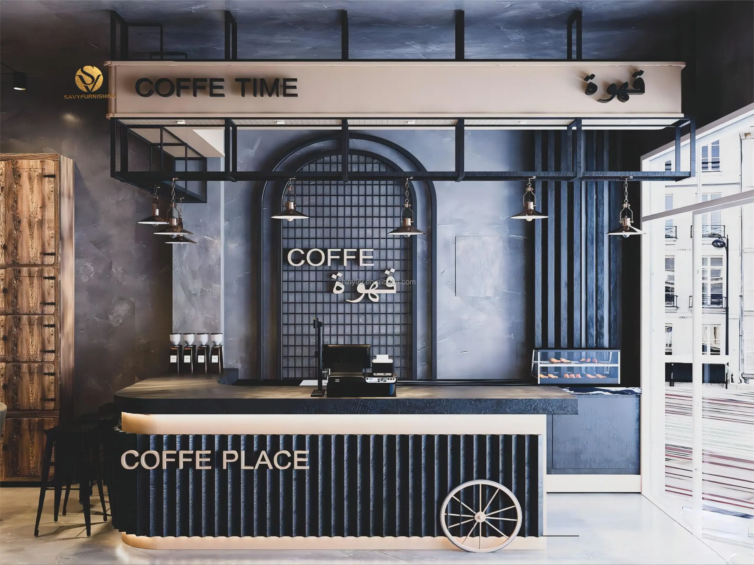 Custom Made Coffee Kiosk Pastry Display Counter Bakery Shop Counter ...