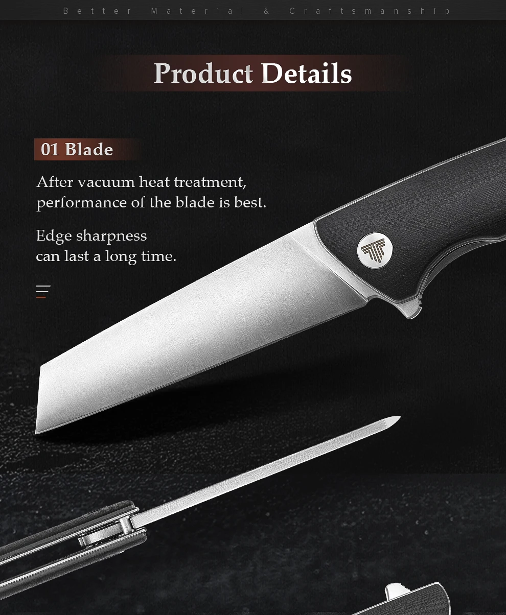 Japanese Convex Edge Handmade Hamaguri-ba Hand Satin Finished G10 ...