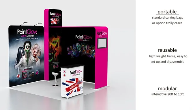 20x10 Ft Portable Aluminum Tube Tension Fabric Backdrop Display Modular ...