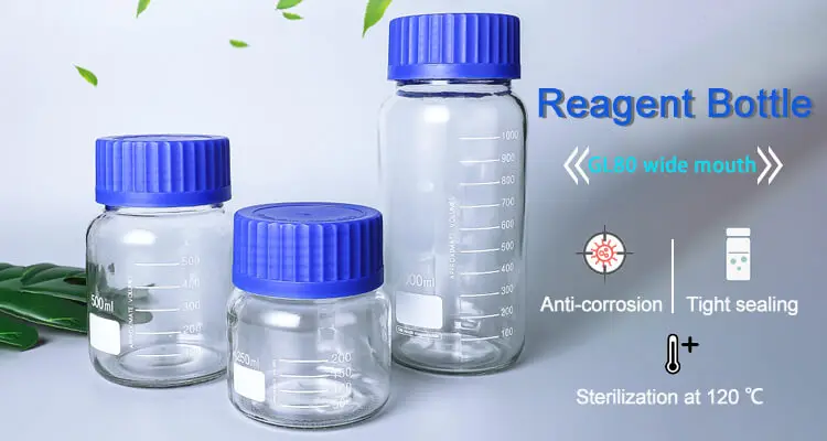 Aijiren GL80 Blue Cap Lab Bottles - Ideal for Reagent Storage
