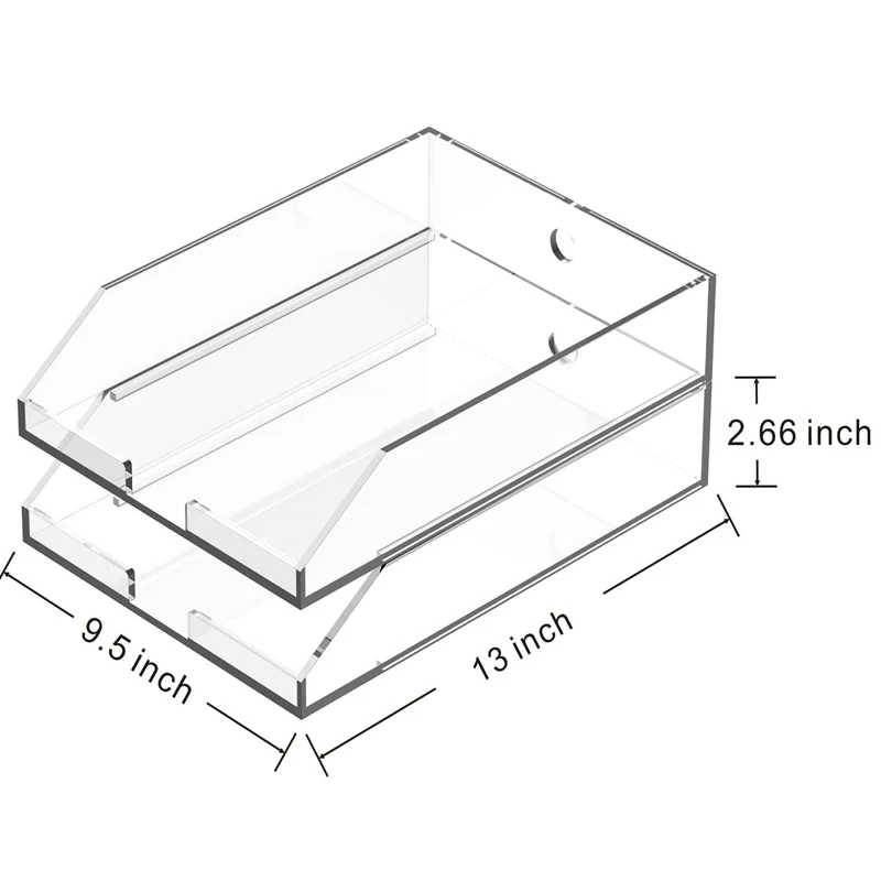 Clear Acrylic Stackable Letter Tray Desk Organizer Multilayer A4 Paper ...