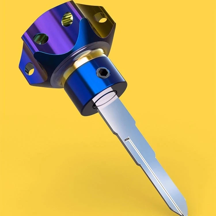 Tx Motorcycle Modified Parts Titanium Alloy Key Cover For Key Head Blue ...