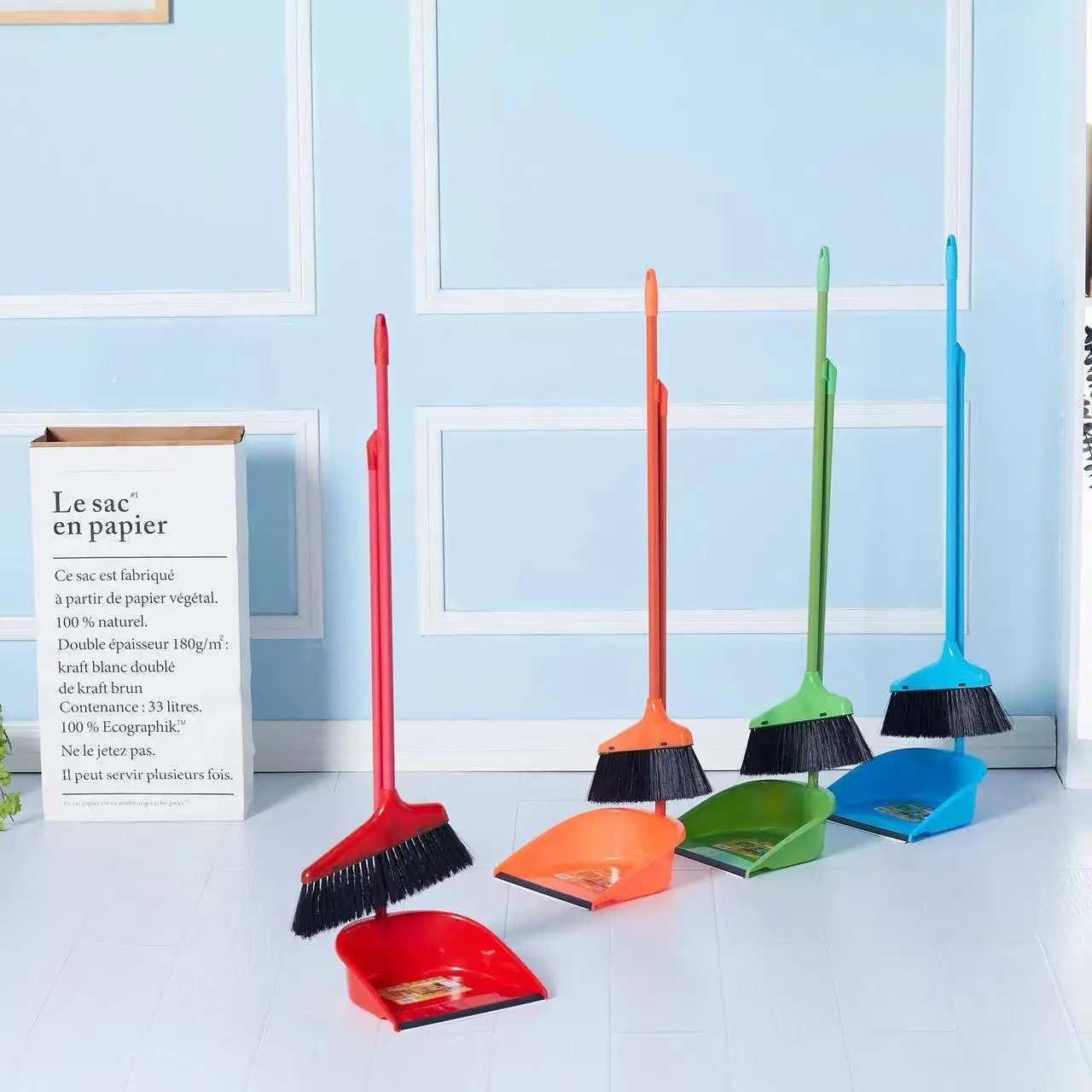 Factory Sales Household Broom Dustpan Set Plastic Soft Broom Cleaning ...