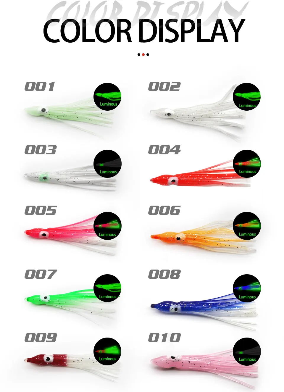 Customized Soft Plastic Trolling Fishing with Octopus Skirts