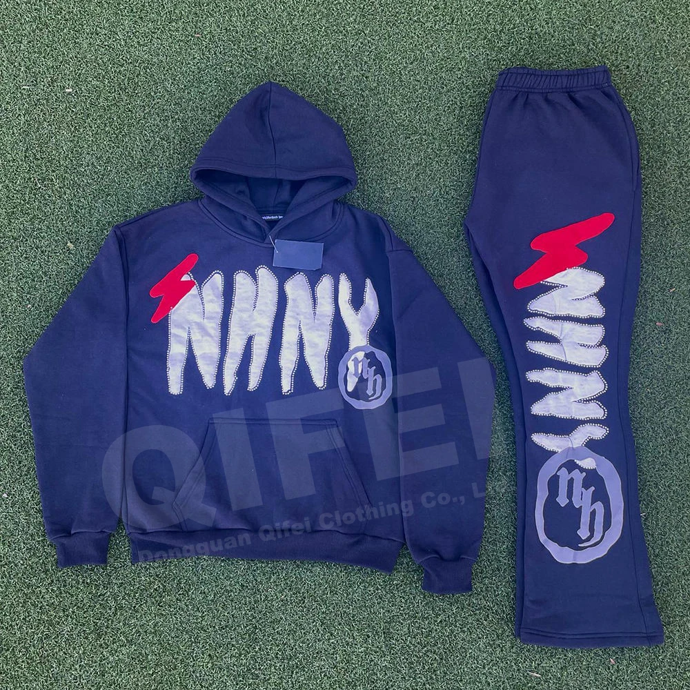 Custom 3D Puff Print Sweatsuits - Oversized Fleece Tracksuit Set for Men